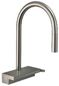 Hansgrohe M81 - Dřezová baterie Aquno Select s výsuvnou sprškou a plochým sprchovým proudem, sBox, vzhled nerezu 73831800