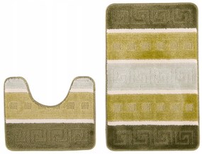 Koupelnové kusové koberečky řecký vzor 2 kusy 50x80/40x50cm zelený