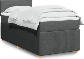 Box spring postel s matrací tmavě šedá 100 x 200 cm textil