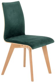 OnaDnes -20% Nordic Design Tmavě zelená sametová jídelní židle Runny