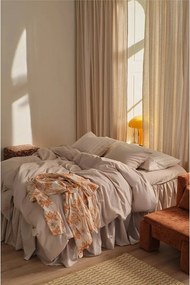 Béžové povlečení na jednolůžko s příměsí lnu 150x200 cm Elly – Ellos Home