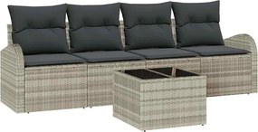Sada zahradních pohovek 5 pcs 4-Seater Světlá šedá a tmavá šedá 3354581