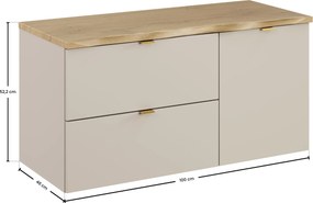 Comad Koupelnová skříňka pod deskové umyvadlo s košem na prádlo Dalia Cashmere 100 kašmír