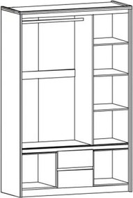 Sestava do ložnice DOMINIKA artisan/šedý (šatní skříň, postel 160, 2x NS)