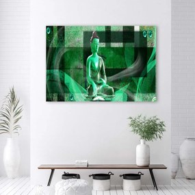 Obraz na plátně Buddha Zen zelená - 120x80 cm