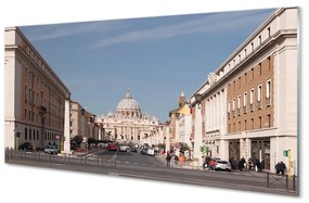 Obraz na skle Katedrála Rome budovy ulice 100x50 cm