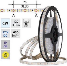 LED pásek McLED 12V studená bílá š=10mm IP68 9,6W/m 120LED/m SMD2835 ML-121.866.60.0