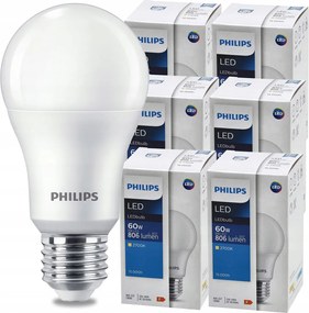 SADA 6 LED žárovek E27 8W 806lm PHILIPS teplá bílá 2700K A60