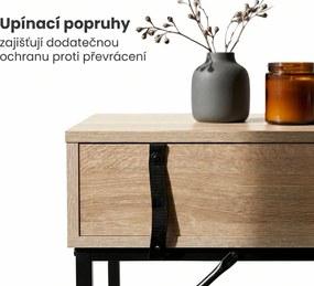 Konzolový stolek Elano 80 cm černý/Dub Sonoma