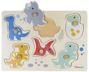 Dřevěné vkládací puzzle (počet dílků 6) Dinosaurs – Kindsgut