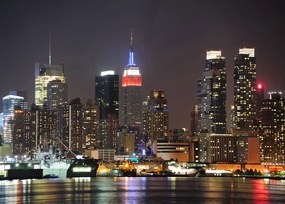 Fototapeta na míru Manhattan v Noci | Vliesová fototapeta na zed' | DFTNXXL2411