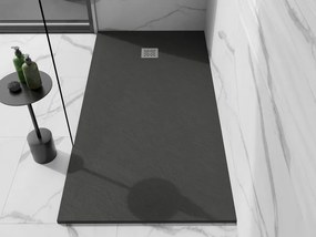 Mexen Stone+, obdélníková vanička z minerálního kompozitu 200 x 100 cm, antracitová, 44711020