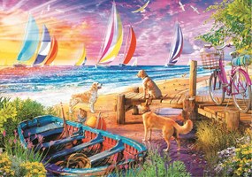 TREFL PUZZLE UFT Prémiové Výhled na plachetnice 68x48cm 1000 dílků skládačka tr10697