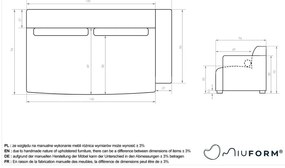 Šedý modul pohovky (pravý roh) Flex Felix – Miuform