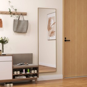 HOMCOM Velké obdélníkové zrcadlo ve full-length provedení, 50 x 160 cm - stojací, na stěnu nebo opřené o zeď - do ložnice, obývacího pokoje a šatny, …