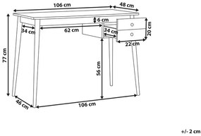 Psací stůl 106 x 48 cm světlé dřevo/černý EBEME Beliani