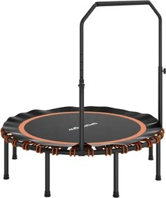 SPORTNOW fitness trampolína s nastavitelnou rukojetí, sportovní trampolína do interiéru i exteriéru, ocel, plast, oranžová A71-059V02OG
