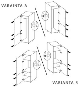 OLD STYLE | vysoká skříňka 60 DK-215 2F potravinová | 60 cm | antracit/old style