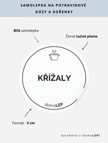 KŘÍŽALY – bílá samolepka na dózu, tučné písmo, 5 cm | DomaLEP