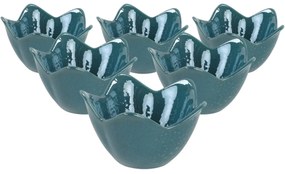 Sada 6 keramických misek Lotus 11,8 cm, tyrkysová