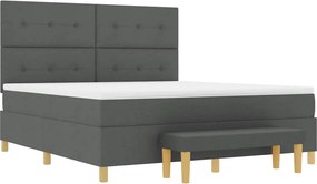 Postel s boxspringem s čelo Tmavě šedá 200 x 180 cm textil 3344318