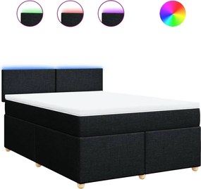 Box spring postel s matrací černá 140x200 cm textil 3288998