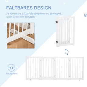 PawHut Freestanding Dog Barrier Gate s nohama 220 x 91 cm Dřevěná brána pro psy Bezpečnostní brána pro schody Dveřní ochranná brána pro schody, dveře…