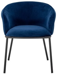 Modrá sametová jídelní židle Bloomingville Cortone
