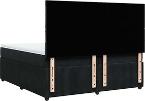 Box spring postel s matrací černá 200x200 cm samet 3292432