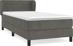 Box spring postel s matrací tmavě šedá 100x200 cm samet 3127536