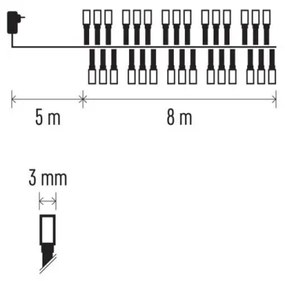 LED Vánoční venkovní řetěz 400xLED/13m IP44 teplá bílá