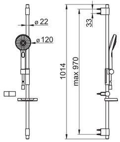 Hansa Sprchová souprava HANSAACTIVEJET s tyčí s 3-polohovou sprchou 84370130