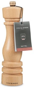 Cole&Mason Mlýnek na sůl London Precision+ přírodní buk 22 cm