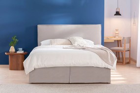 Světle šedá postel s čelem LUNA Sage,160X200