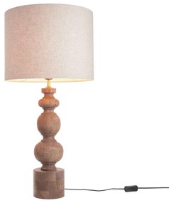 Butlers ÉCHECS Stolní lampa 72 cm - černá/přírodní