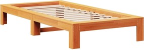 Postel bez matrace voskově hnědá 90 x 200 cm masivní borovice 3309010