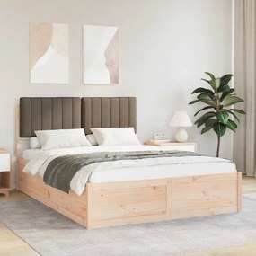 Rám postele s čalouněným čelem s čelo Taupe 140 x 190 cm 3398237