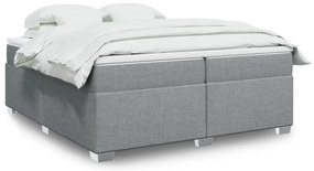 Box spring postel s matrací světle šedá 200 x 200 cm textil 3285158