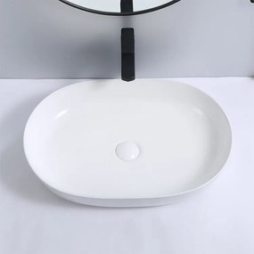 Erga Emmeline, umyvadlo na desku 600x400x135 mm, bílá lesklá, ERG-V03-9487C-WH