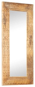 Ručně vyřezávané zrcadlo 110 x 50 x 2,5 cm masivní mangovník