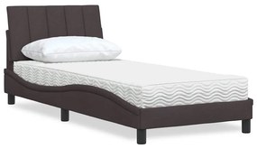 Postel s matrací Hanko tmavě hnědá 90 x 190 cm textil 3310499