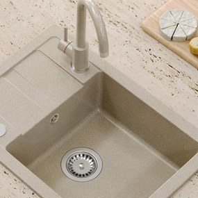 Béžový kuchyňský granitový dřez QUADRON GO- SMART + BATERIE