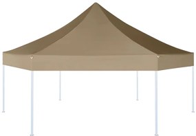 Šestihranný pop-up skládací party stan 3,6x3,1 m taupe 220 g/m²,  362009