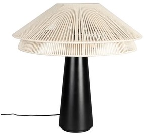 Černobílá stolní lampa s textilním stínidlem (výška 62 cm) Elon – Dutchbone