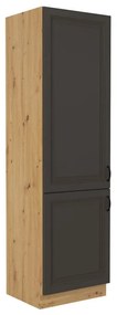 Potravinová kuchyňská skříňka Retroline 60 DK-210 2F, Barva: dub artisan + grafit