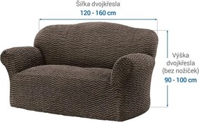 Bielastické potahy CRISTINA oříšková dvojkřeslo (š. 120 - 160 cm)