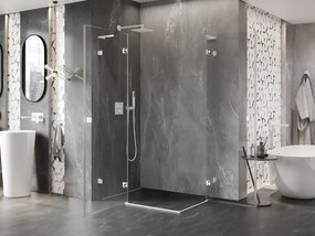 Mexen Lunar, L Duo výklopný sprchový kout 100 x 85 cm, 8mm čiré sklo, bílý profil, 834L-100L-085P-20-00
