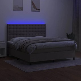 Box spring postel s matrací a LED taupe 180x200 cm textil 3135217