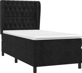 Box spring postel s matrací černá 80 x 200 cm samet 3129359