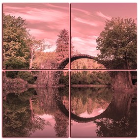 Obraz na plátně - Most v parku v Kromlau - čtverec 3246VE (100x100 cm)